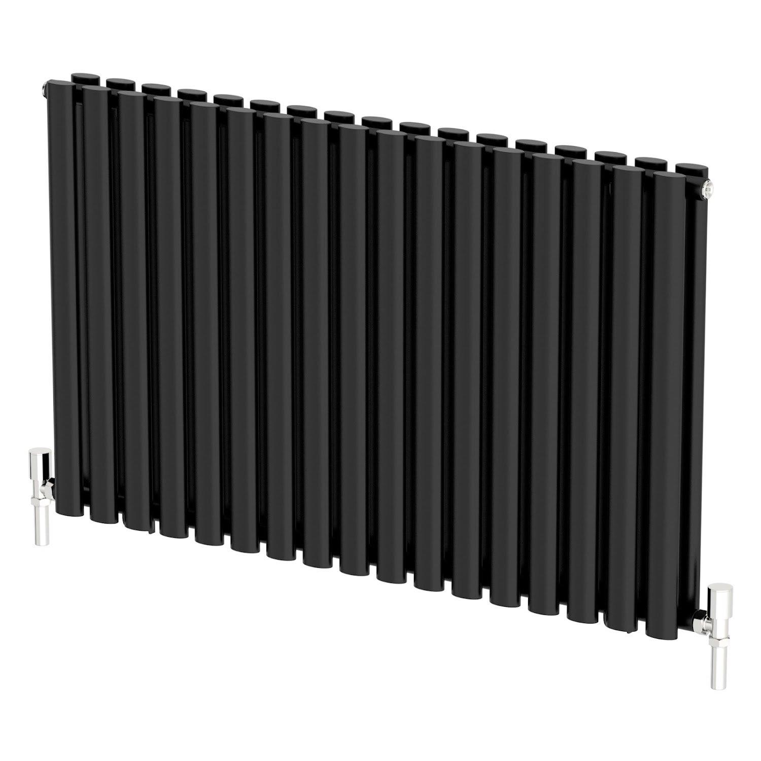 Black Designer Radiator Vertical Horizontal Flat Panel Oval Single ...