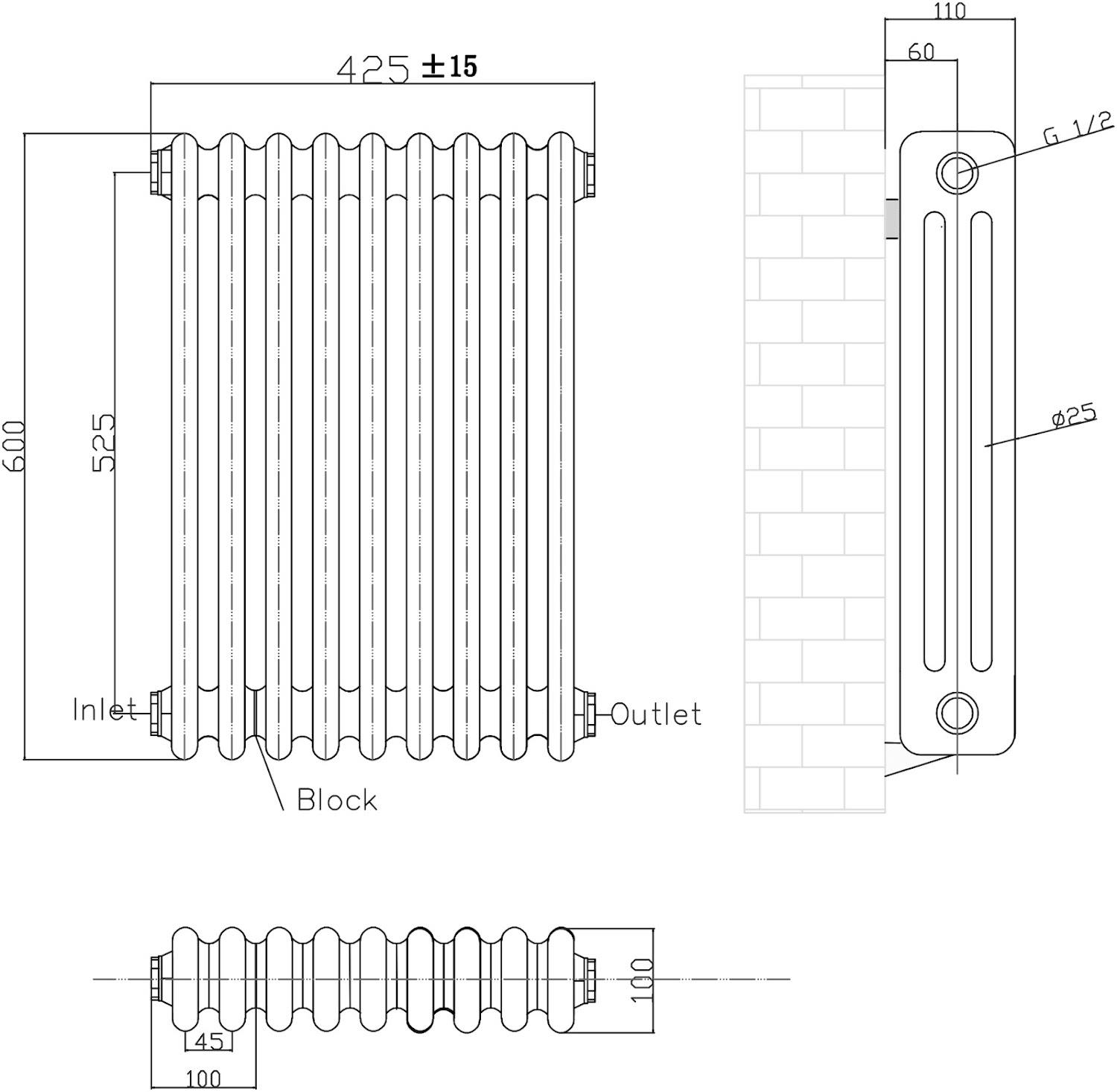 Traditional Radiator Horizontal Vertical Colosseum Column Central ...