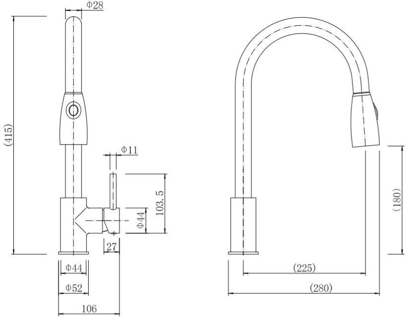 Modern Kitchen Taps Single Twin Dual Lever Hot Cold Tap Swivel Spout ...
