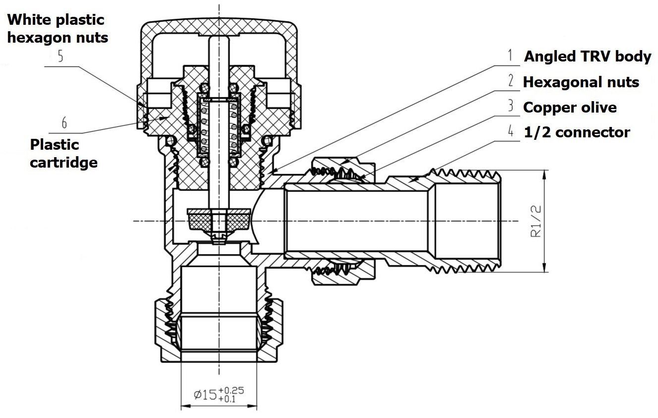 Thermostatic TRV Radiator Valves 1/2" x 15mm Angled/Corner/Straight Rad ...