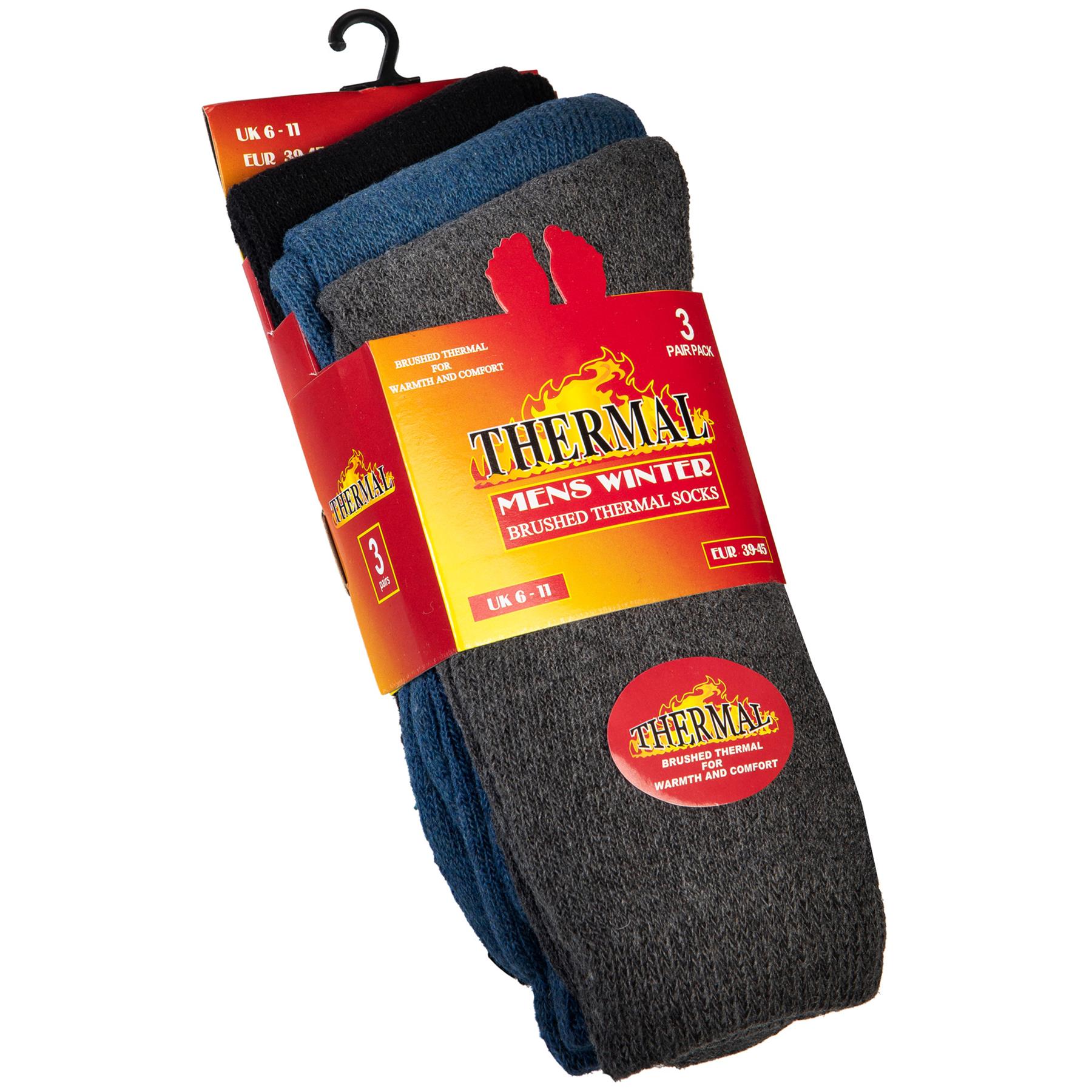 Mens Thermal Socks Brushed Winter Warm Outdoor Thick Sock Size UK 6 11