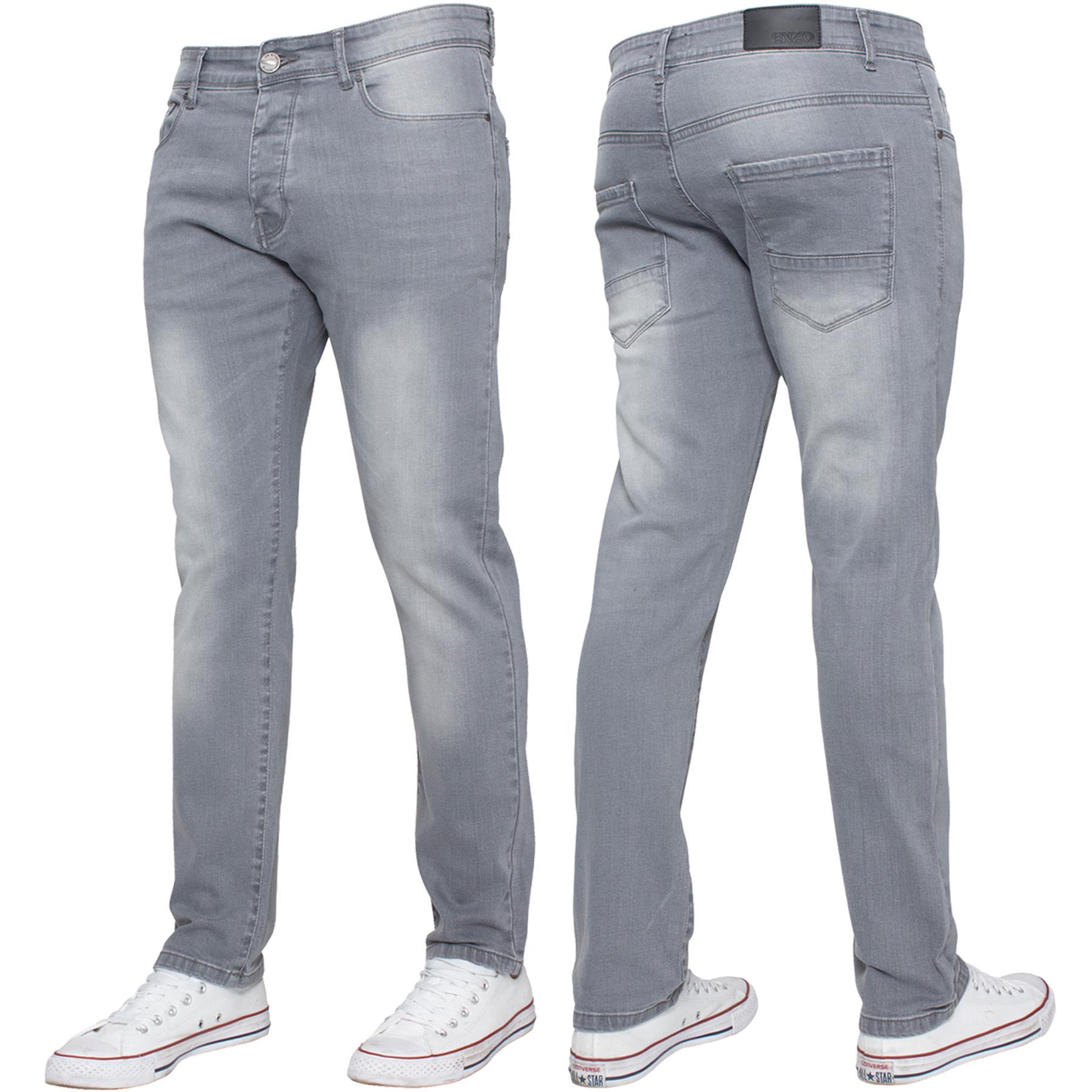 Kruze Mens Skinny Stretch Jeans Slim Fit Flex Denim Trousers Pants All ...