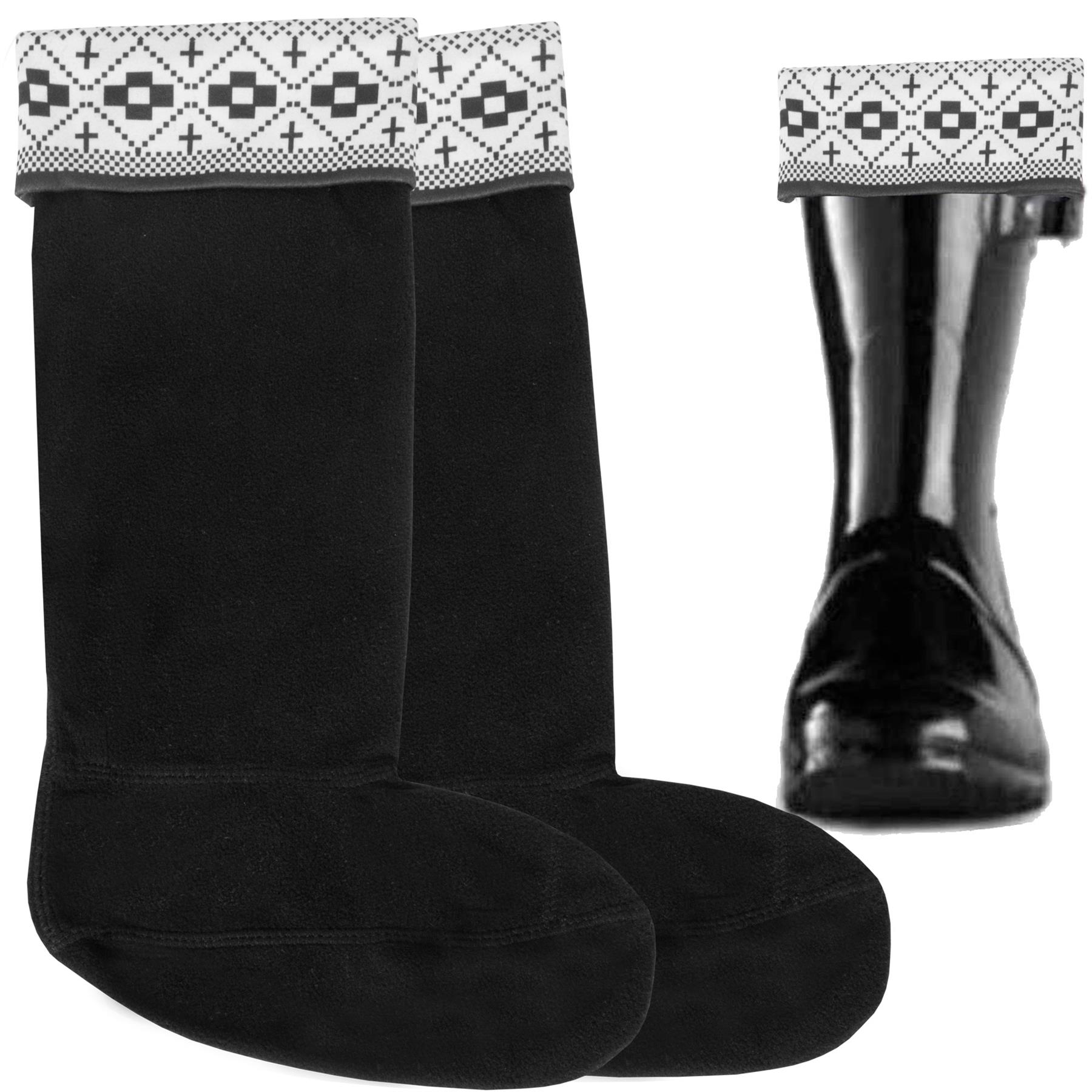 Mens Womens Fleece Wellie Socks Ladies Wellington Boot Thermal Liners ...