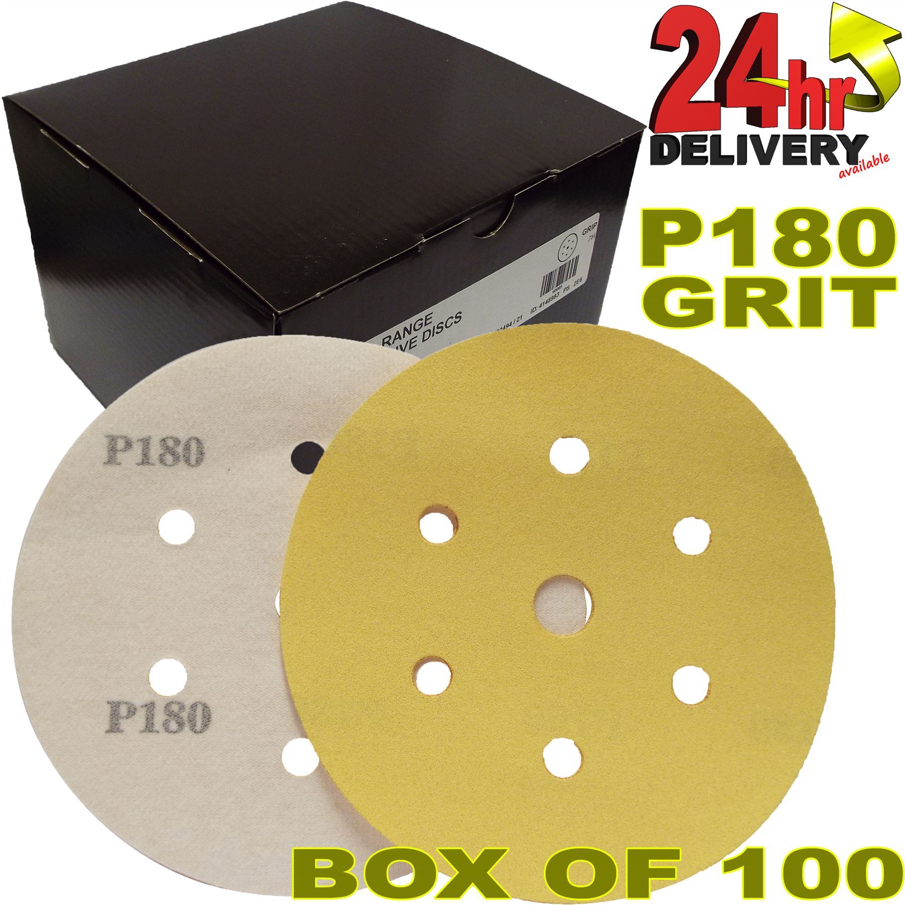 Pro Range Gold 6+1 Holes 6" [150mm] HookIt DA Sanding Discs Box ...