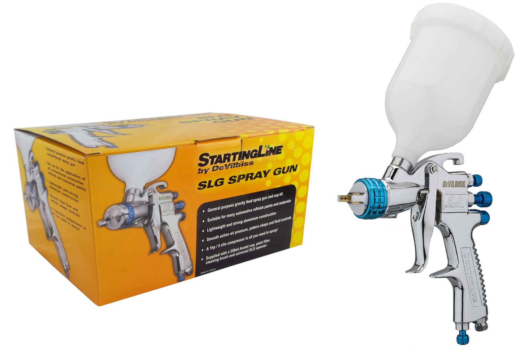 Devilbiss SLG-610 1.3 mm Spray Gun Gravity Feed Sprayer For Solvent ...