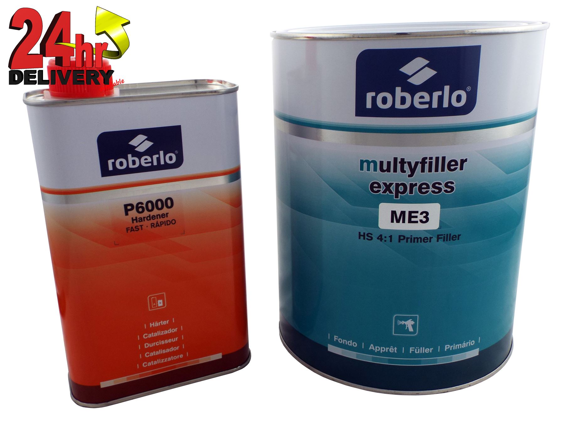 Roberlo Multyfiller Express 2k Acrylic Primer Filler 4L+P6000 Fast ...