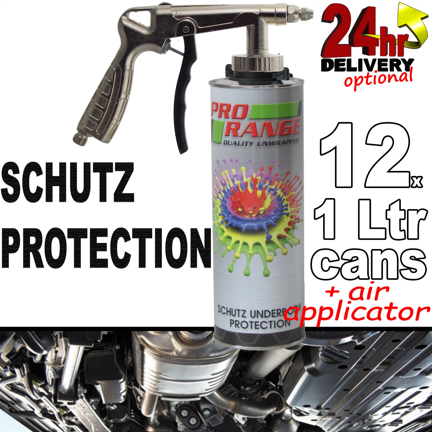 12x Car Body Schutz Black Underseal Protection Textured + Underbody ...