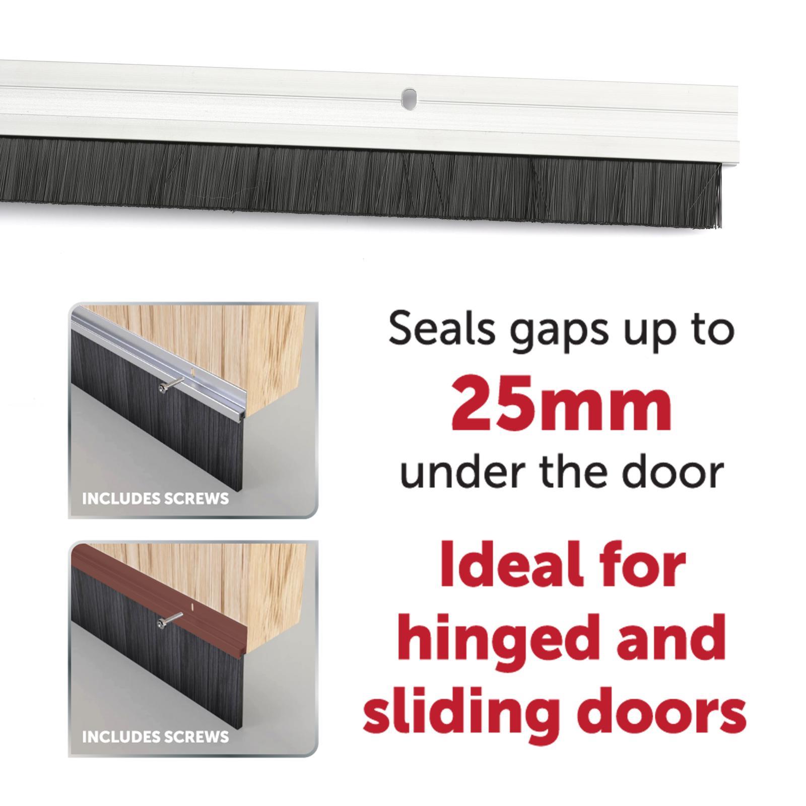 DOOR ALUMINIUM BRUSH DOORS BOTTOM SWEEP DUST SEAL DRAUGHT EXCLUDER ...
