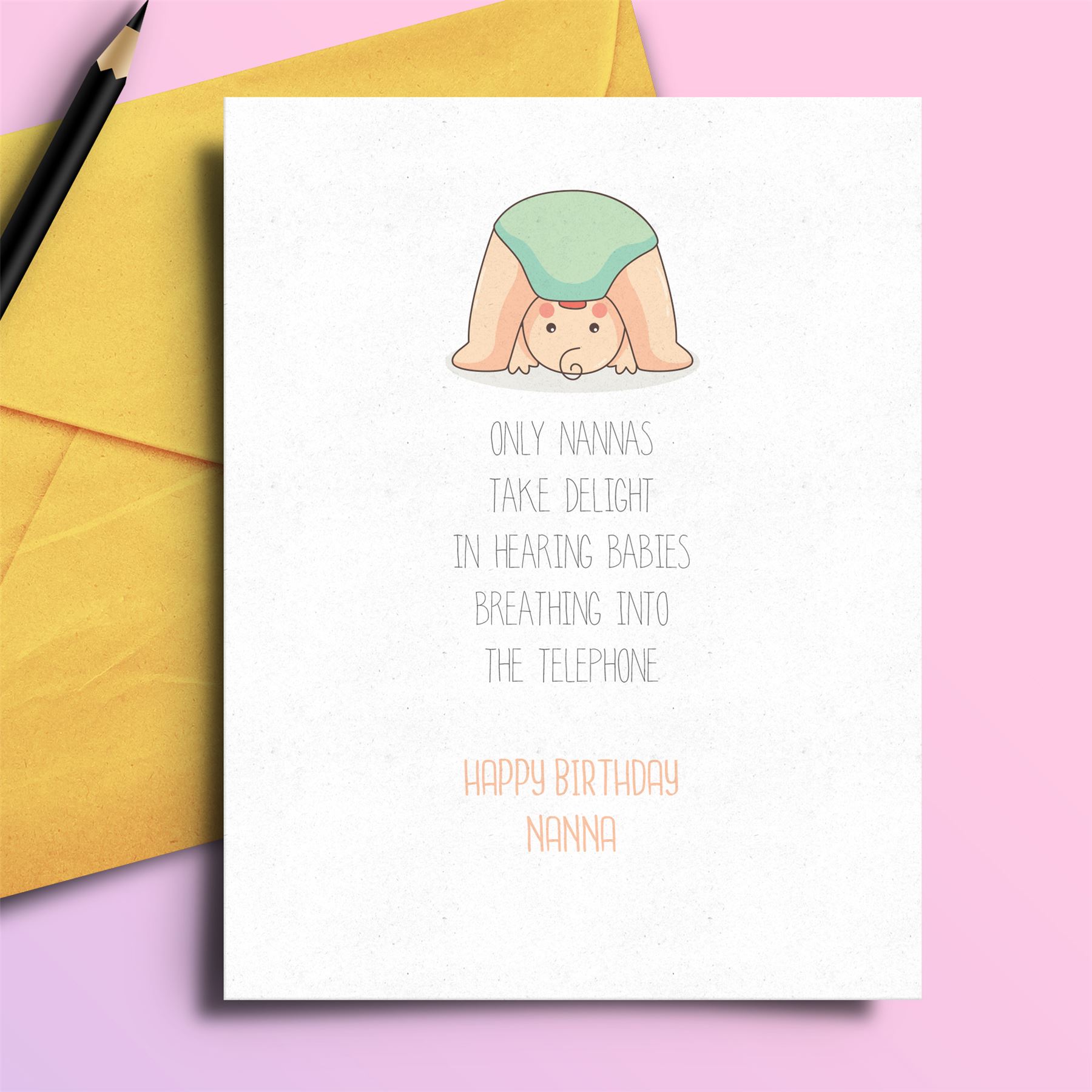 Personalised Birthday Card Nanny Nan Grandma Grandmother Little Boy