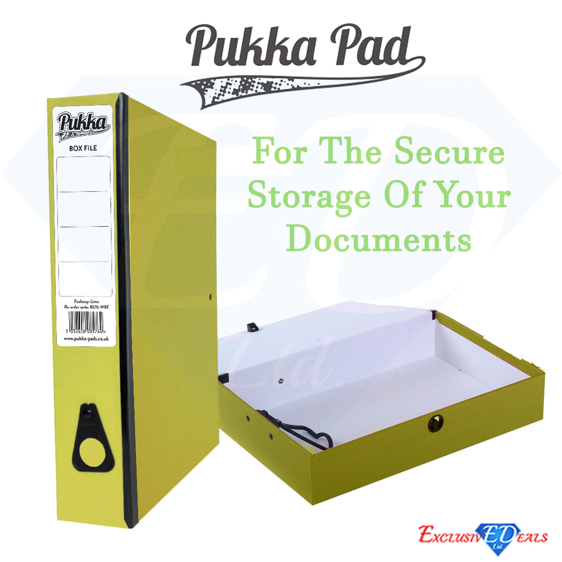Pukka A4 Foolscap Box File Secure Document Storage With Spring Clip ...