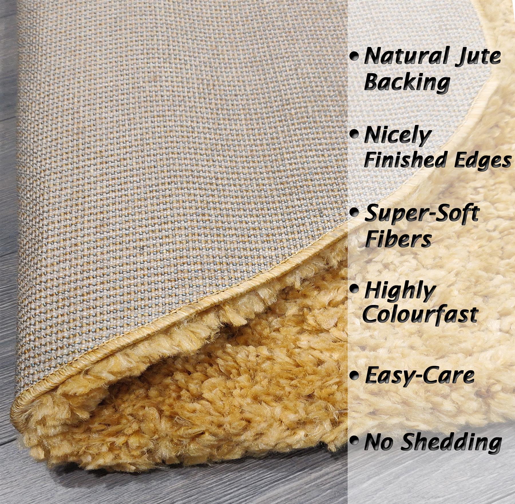 Shaggy Rug Rectangular & Round Fluffy Thick Rug Living Room Bedroom ...