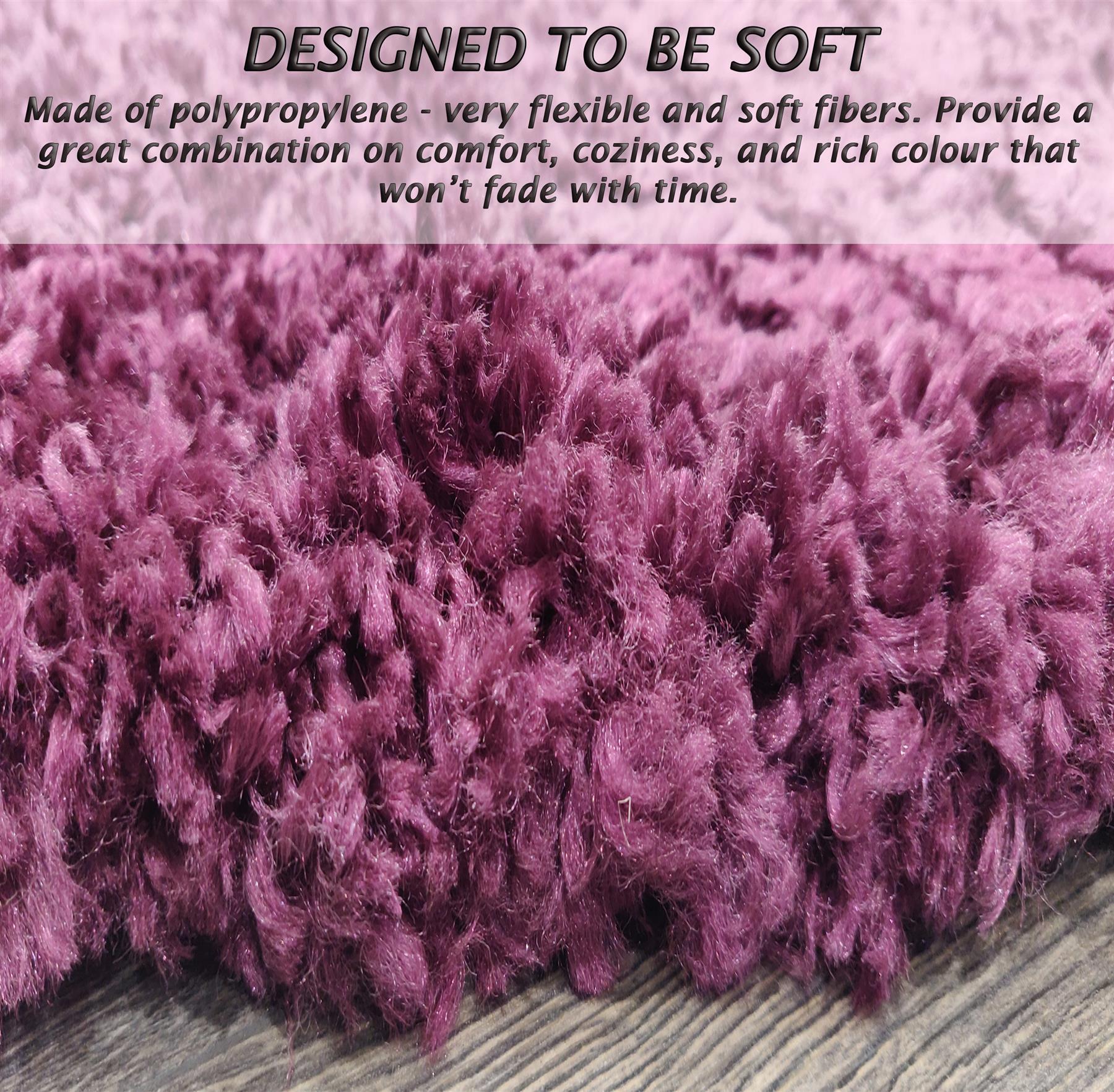 Shaggy Rug Rectangular & Round Fluffy Thick Rug Living Room Bedroom ...