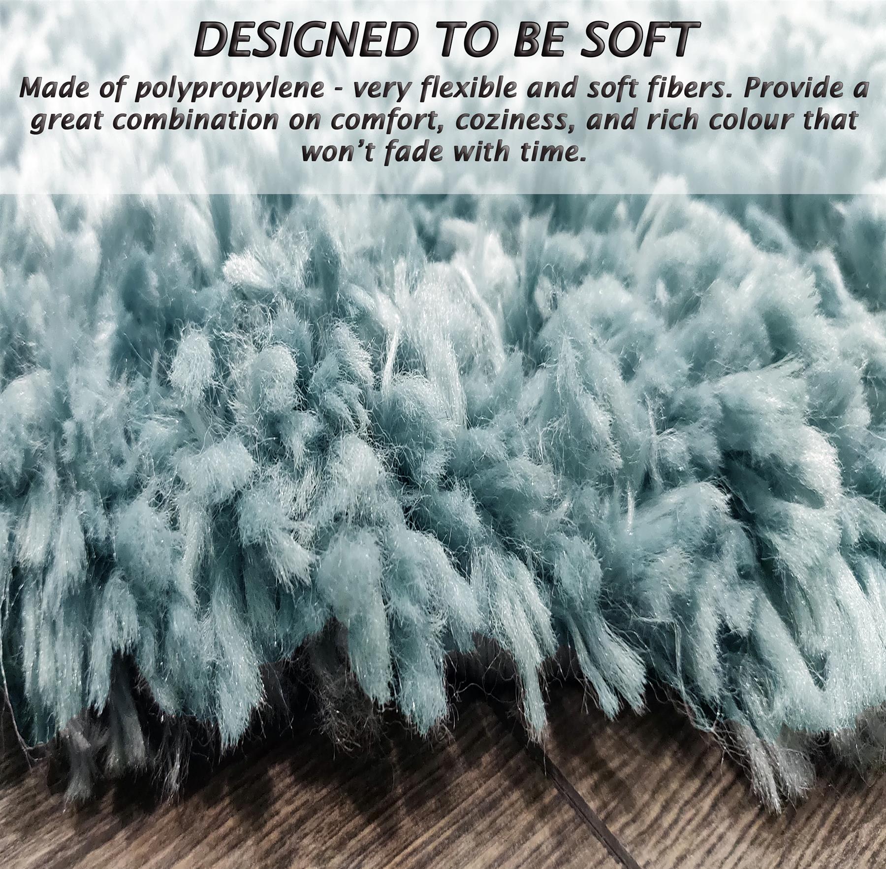 Shaggy Rug Rectangular & Round Fluffy Thick Rug Living Room Bedroom ...