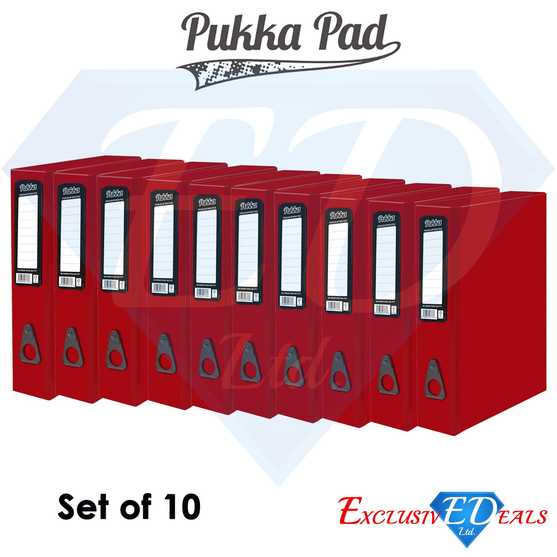 10 x Foolscap Box File Assorted Colours With Document Clip School/Work ...