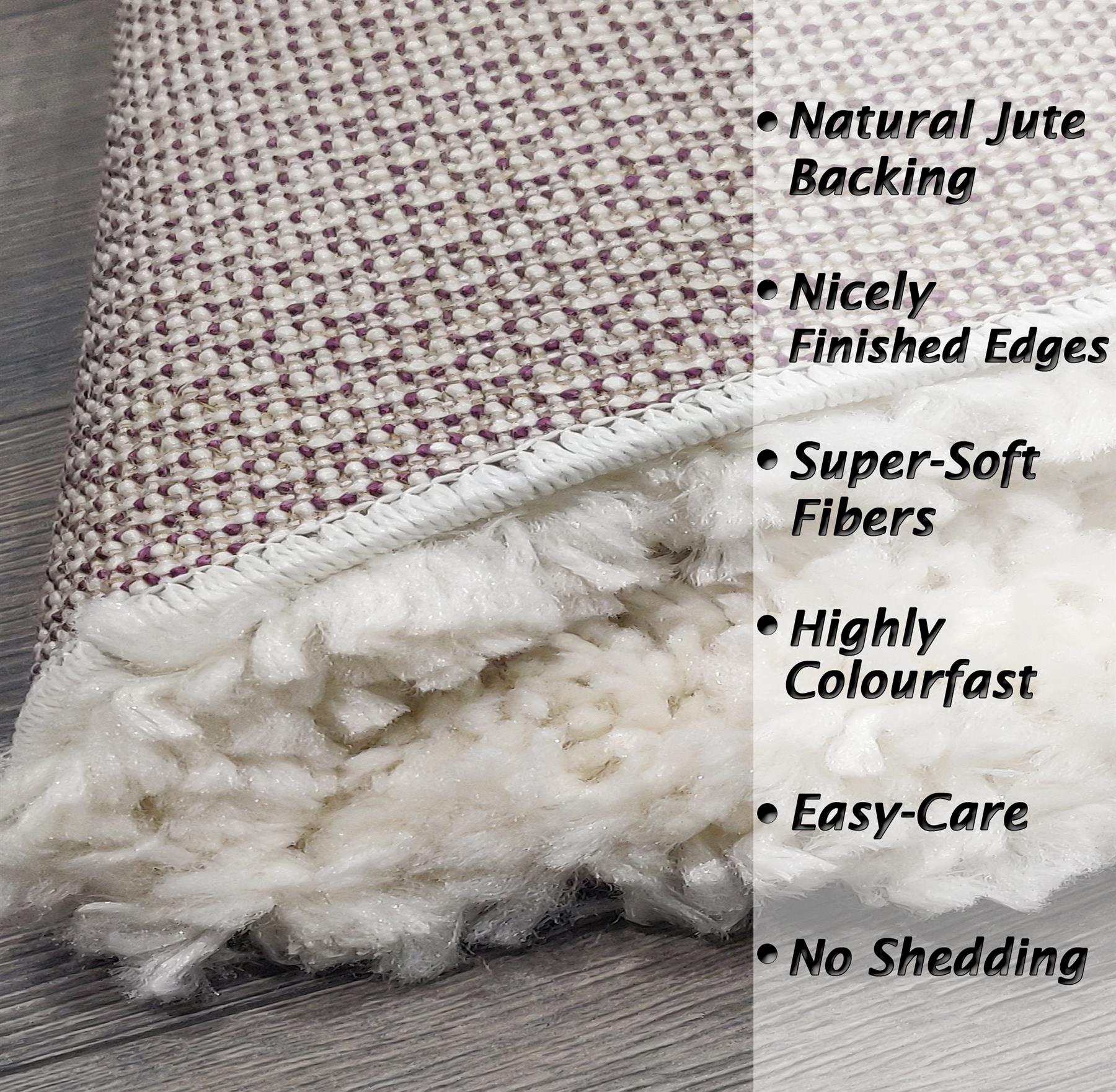 Shaggy Rug Rectangular & Round Fluffy Thick Rug Living Room Bedroom ...