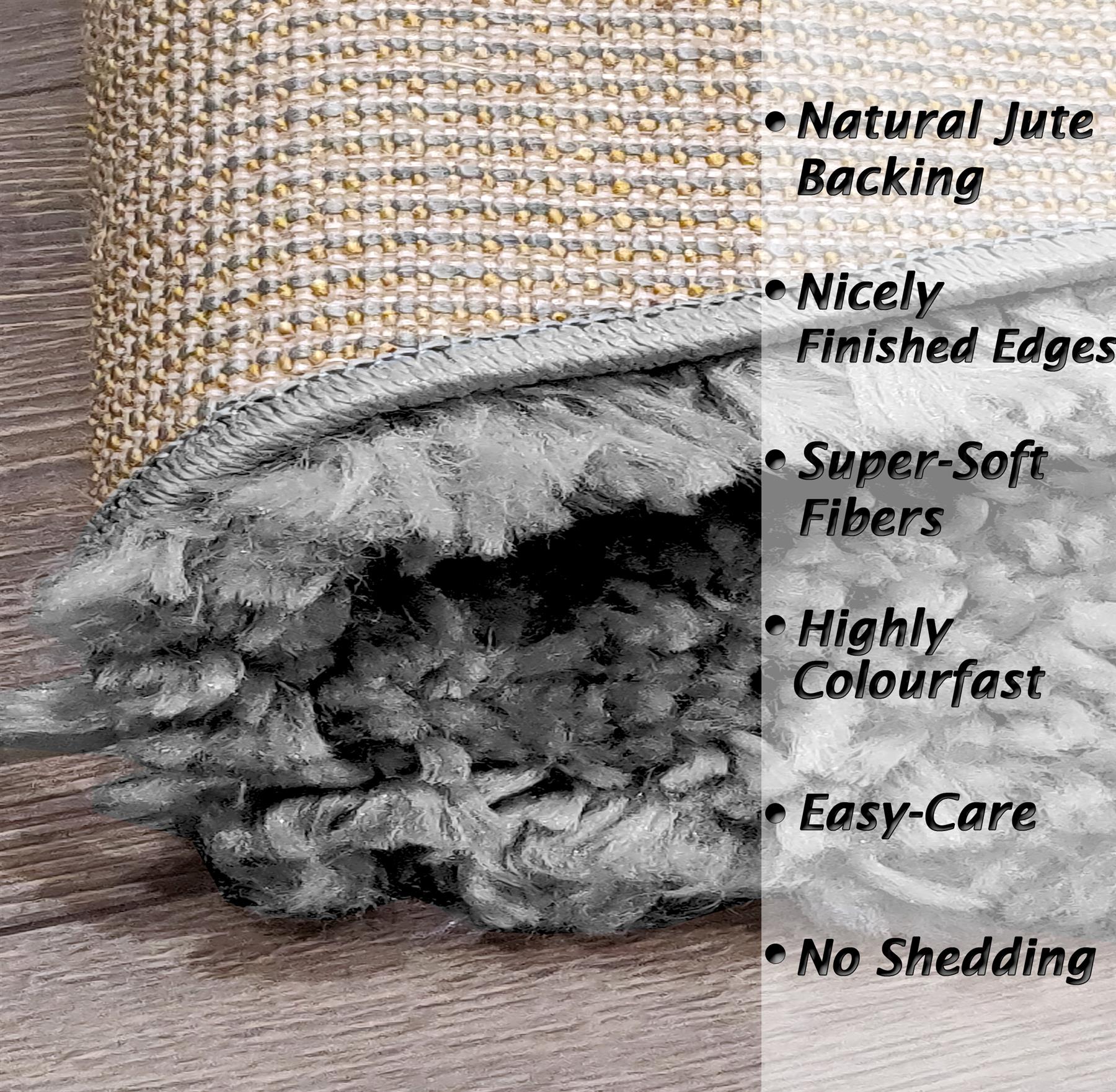 Shaggy Rug Rectangular & Round Fluffy Thick Rug Living Room Bedroom ...