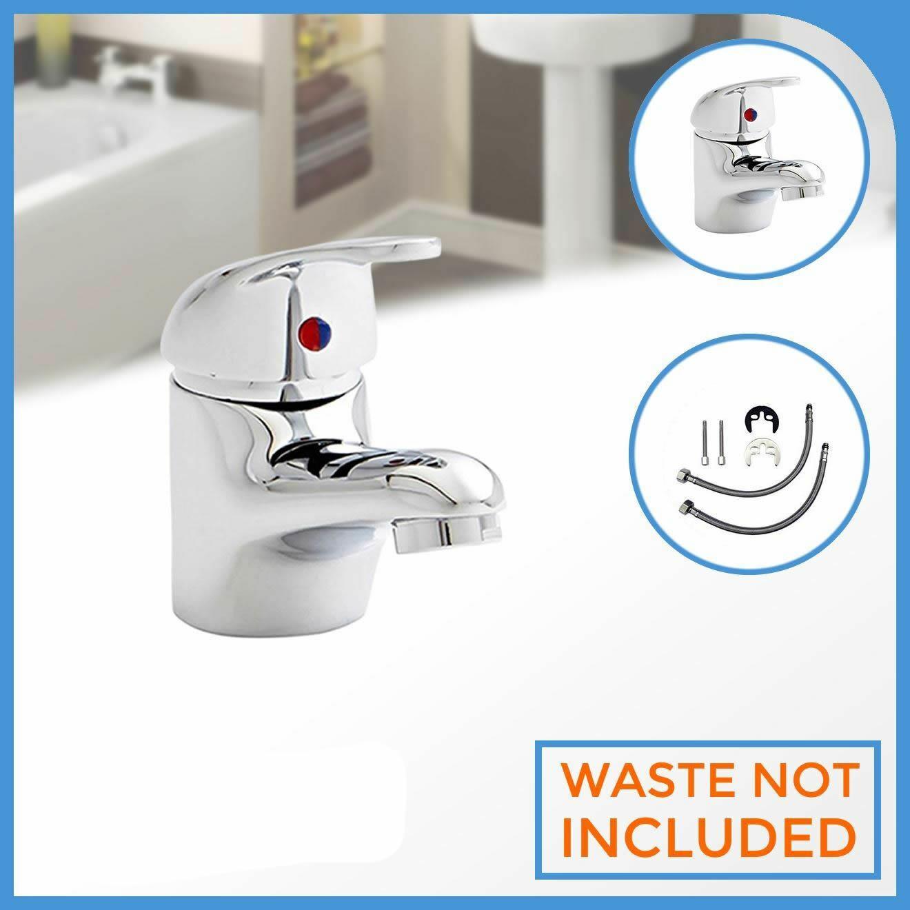 Modern Bathroom Taps Chrome Sink Brass Mono Basin Mixer Tap + Free ...