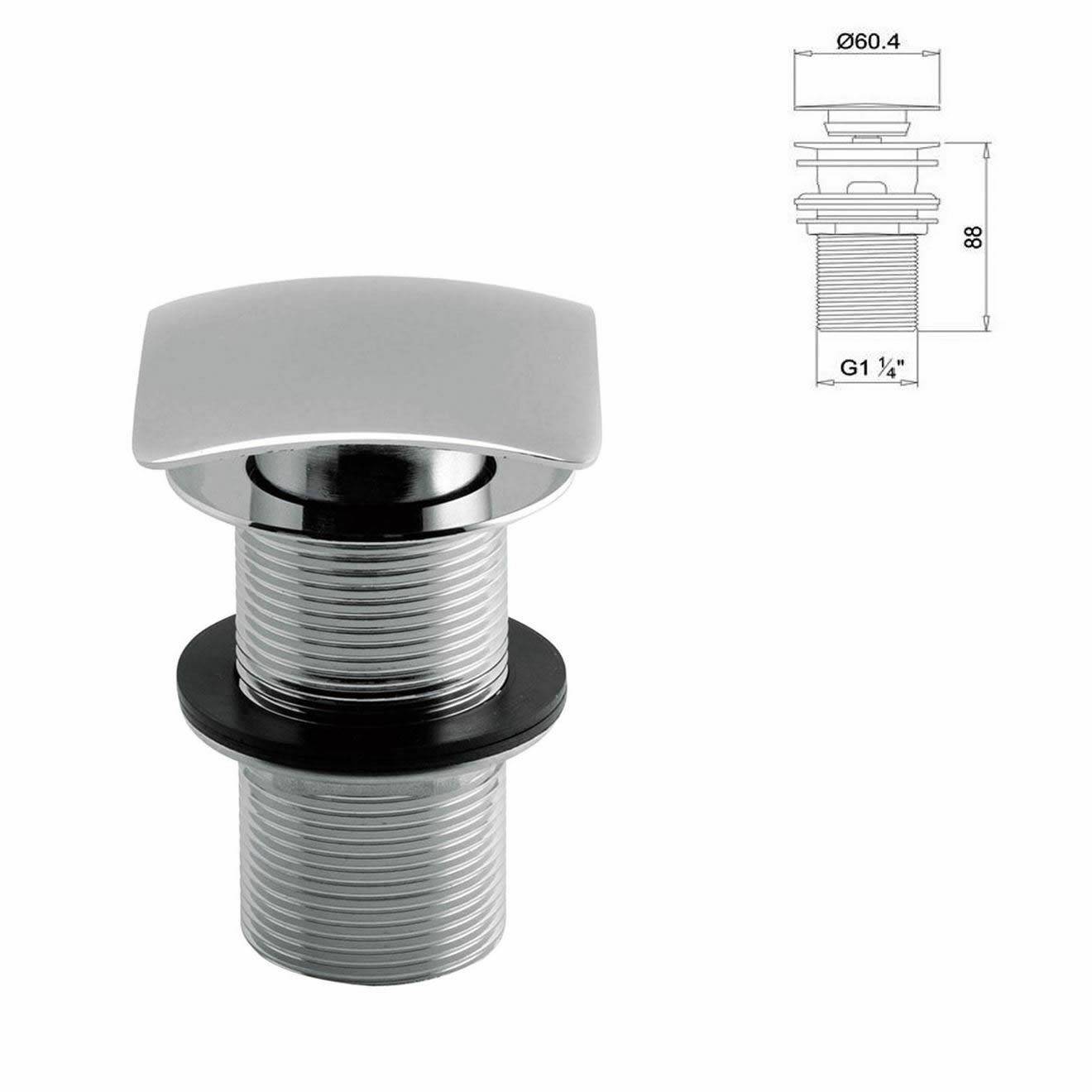 Square & Round Chrome Click Clack Sprung Pop Up Basin Wastes Chrome ...