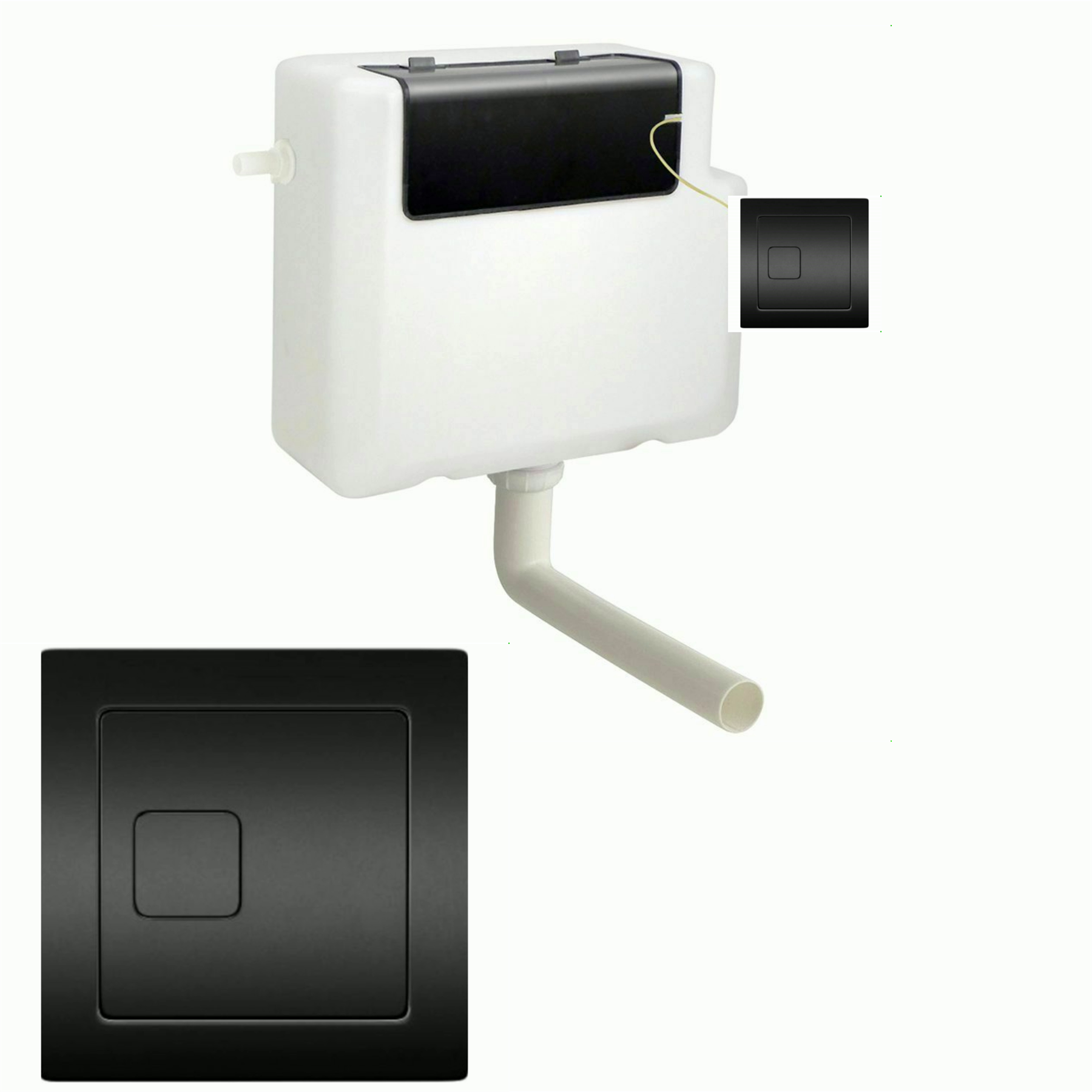 Toilet Concealed Cistern WC Toilet Push Button Chrome Finish Dual Flush ...