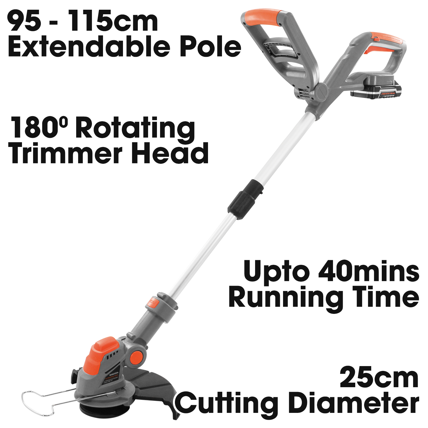 20V ELECTRIC CORDLESS STRIMMER GRASS TRIMMER GARDEN EDGER 2x BATTERIES ...