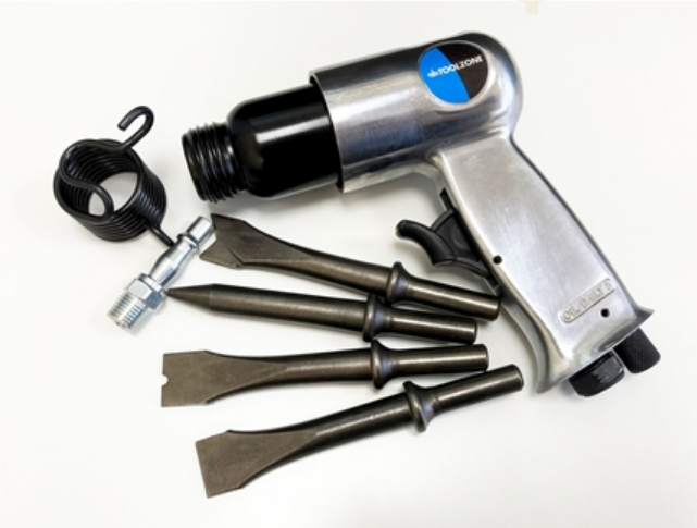 Toolzone Air Chisel 150mm Heavy Duty Hammer + 4 120mm Chisels Bodyshop ...
