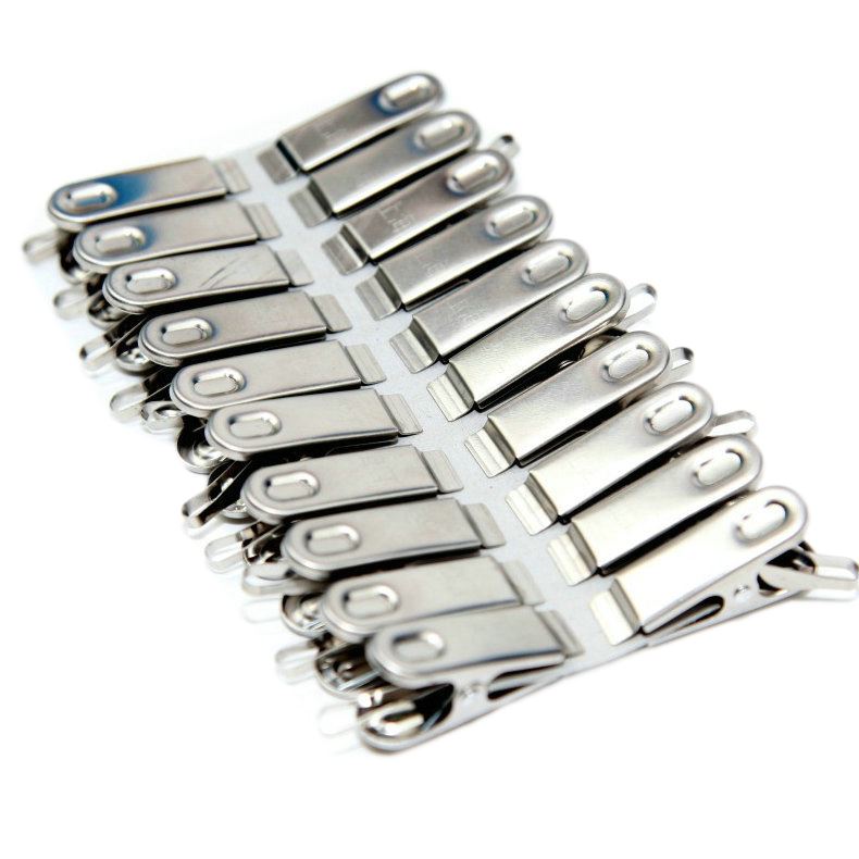 Vinsani Pack of 20 Stainless Steel Spring Loaded Metal Laundry Clothes ...
