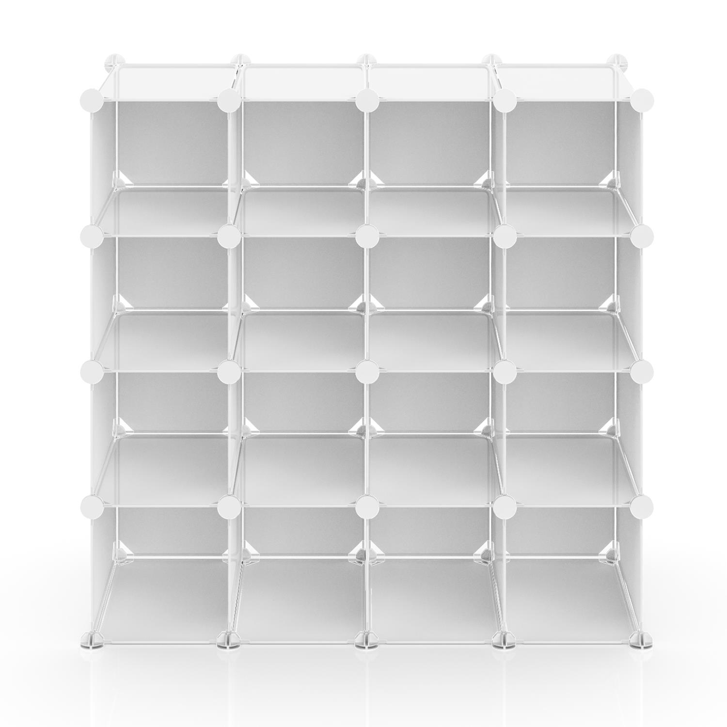 Vinsani Interlocking 16 Section Multi-Purpose Cube Shoe Rack Organiser ...