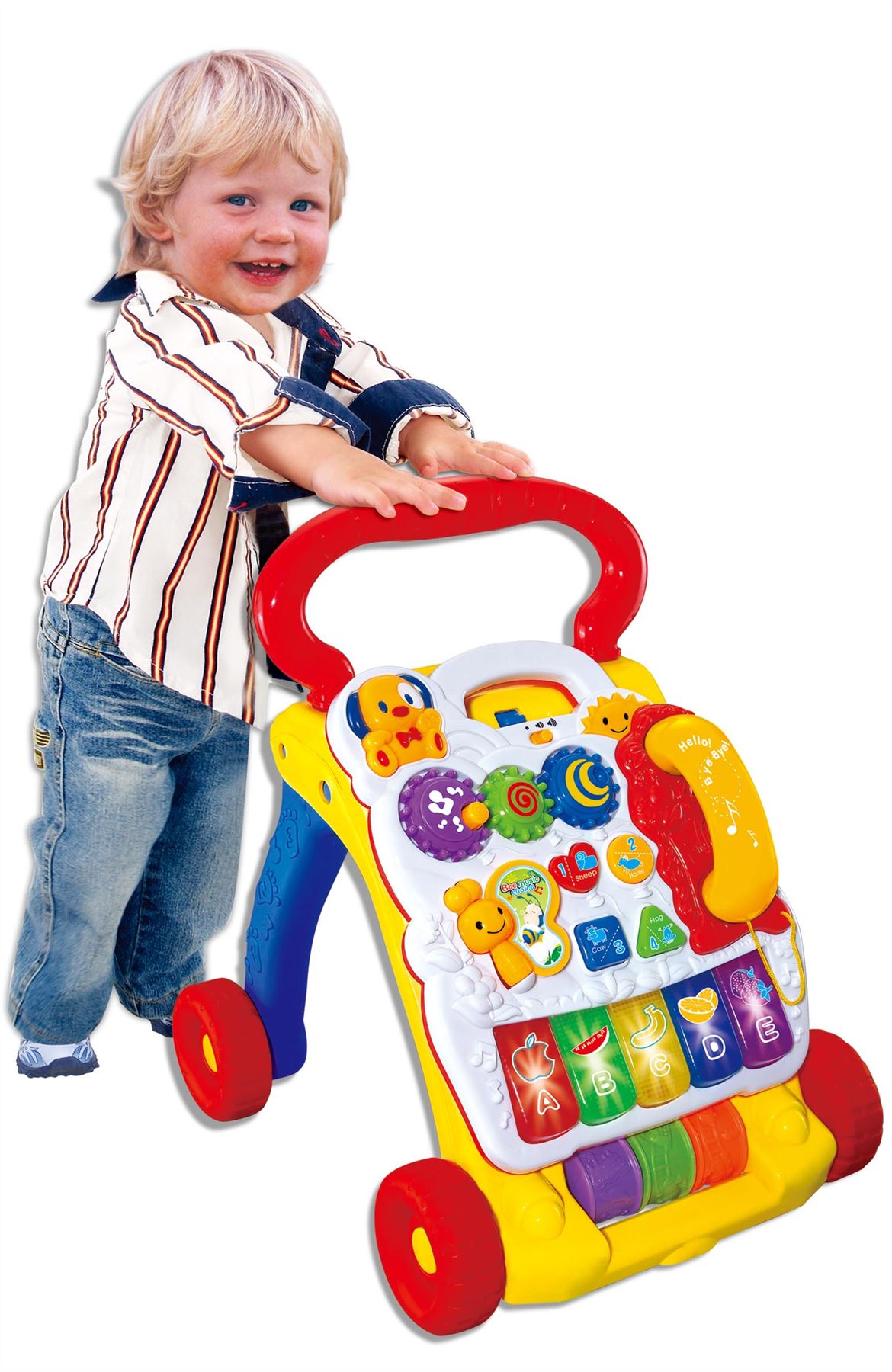 2 In 1 Childrens Baby Walker Musical Sounds Activity Push Along Toy ...