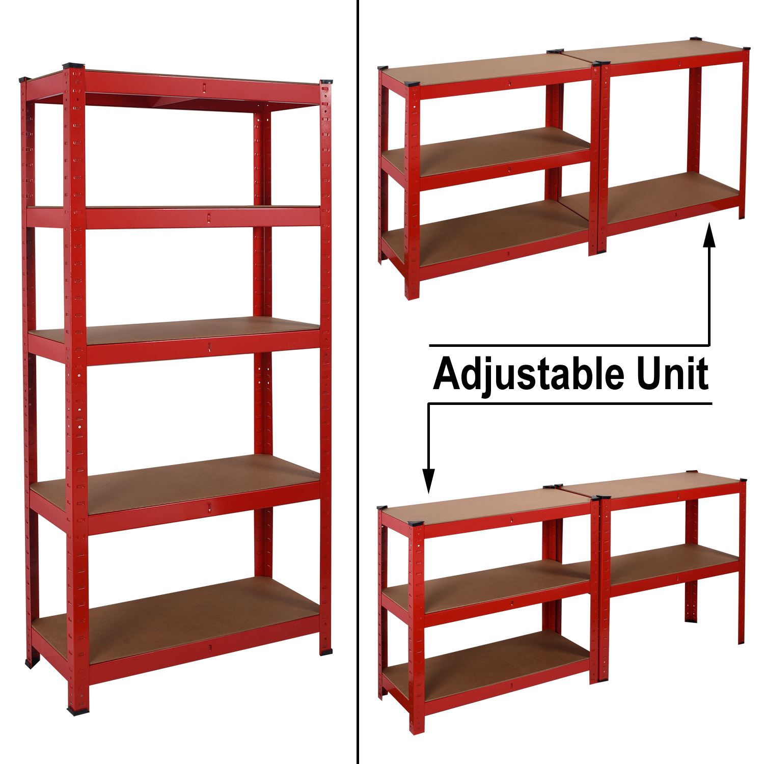 5 TIER HEAVY Duty Boltless Metal Shelving Shelves Storage Unit Racking ...