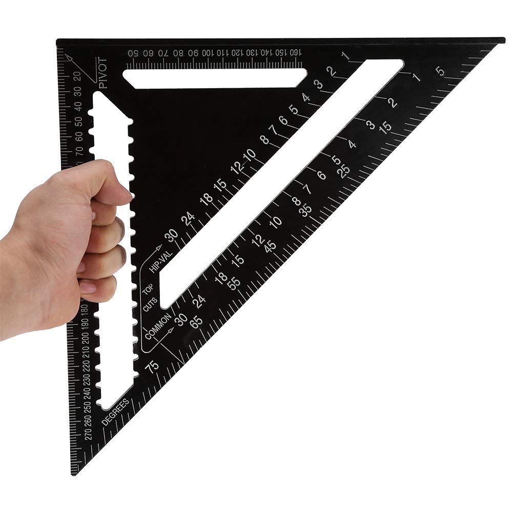 30CM 12" ROOFING SPEED SQUARE ALUMINIUM RAFTER ANGLE MEASURE TRIANGLE ...