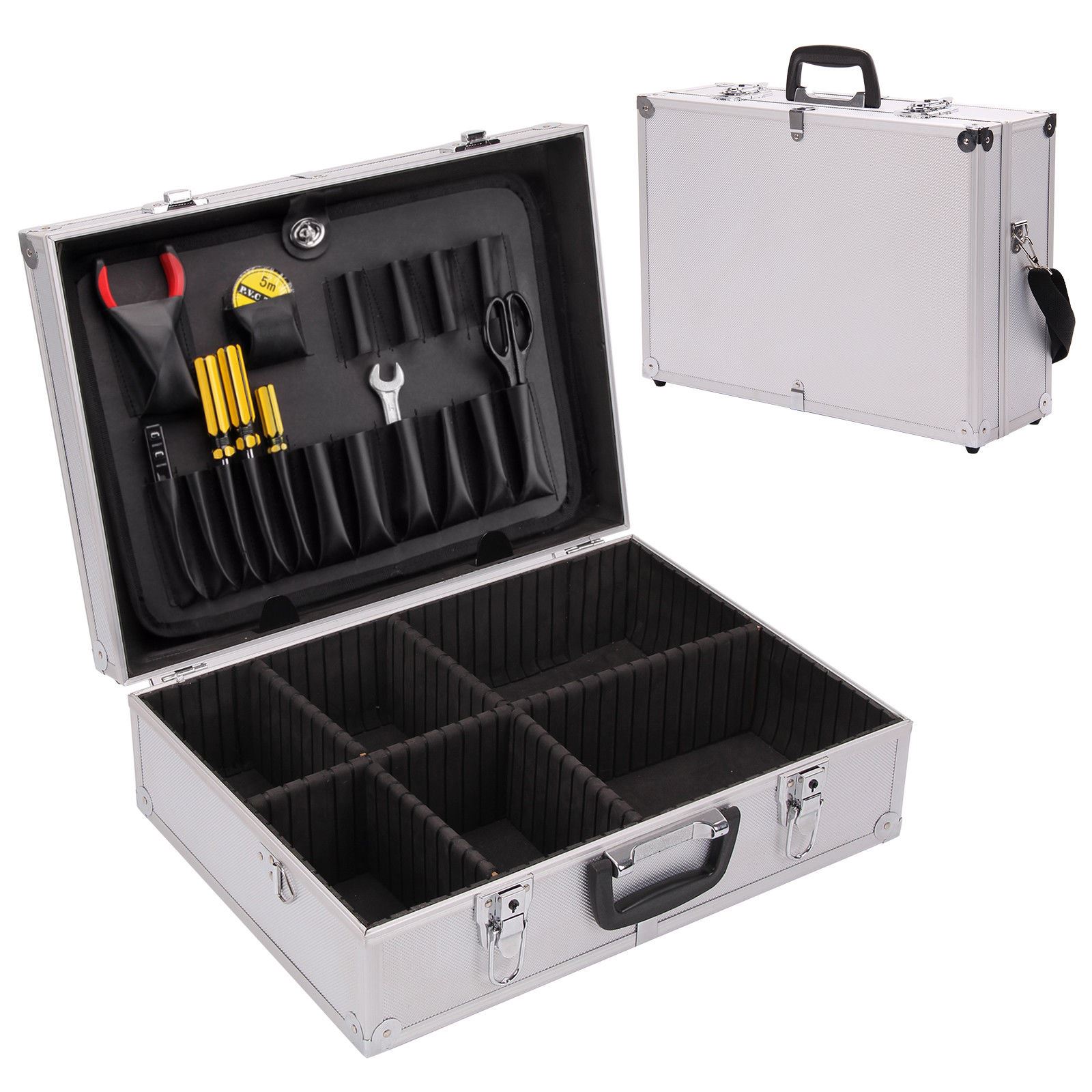 Electricians Aluminium Flight Case Toolbox Tool Organiser Lockable ...