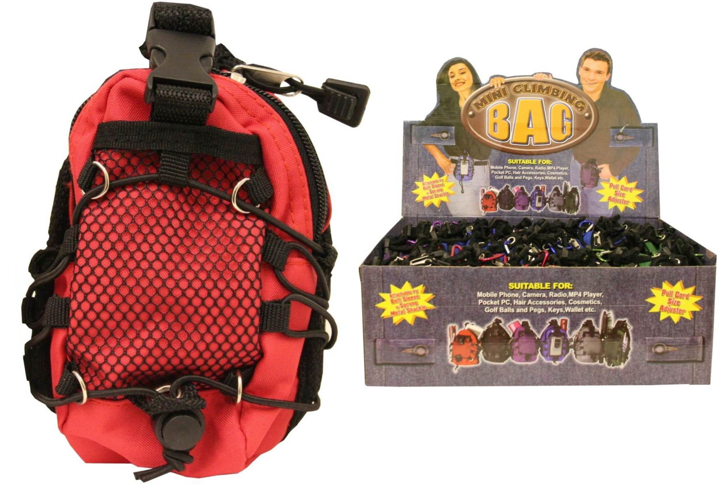 MINI CLIMBING BUM BAG with Belt Loop and Carabiner Clip Phone Keys ...