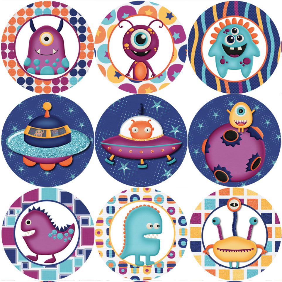 144 Space Aliens - Themed Reward Stickers for Teachers or Parents ...