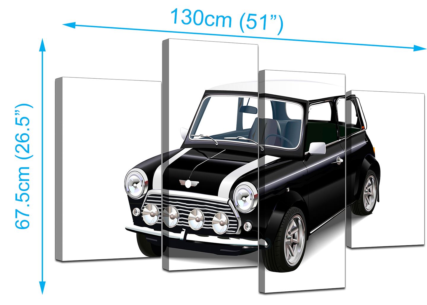 Mini Cooper Car Canvas Wall Art Pictures Black White XL Prints 4095 ...
