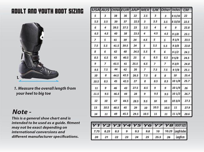 Rst Motorcycle Boot Size Chart | Reviewmotors.co
