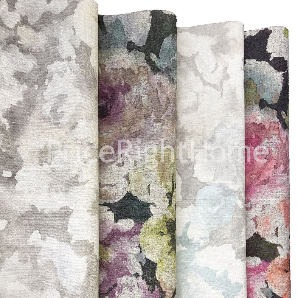 Florentine Floral Fabric Wallpaper Grey / Pale Blue - Rasch 455632 for ...