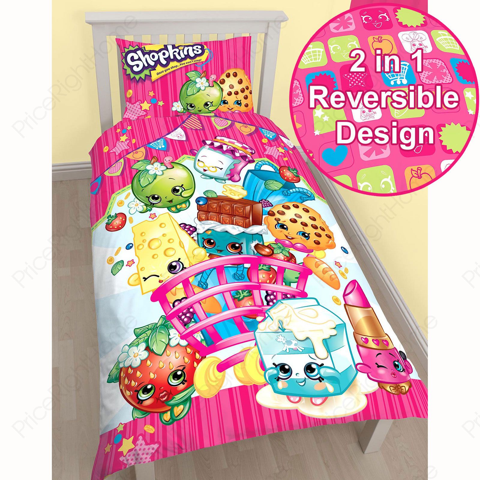 GIRLS SINGLE DUVET COVERS - BEDDING KIDS CARTOON PINK | eBay