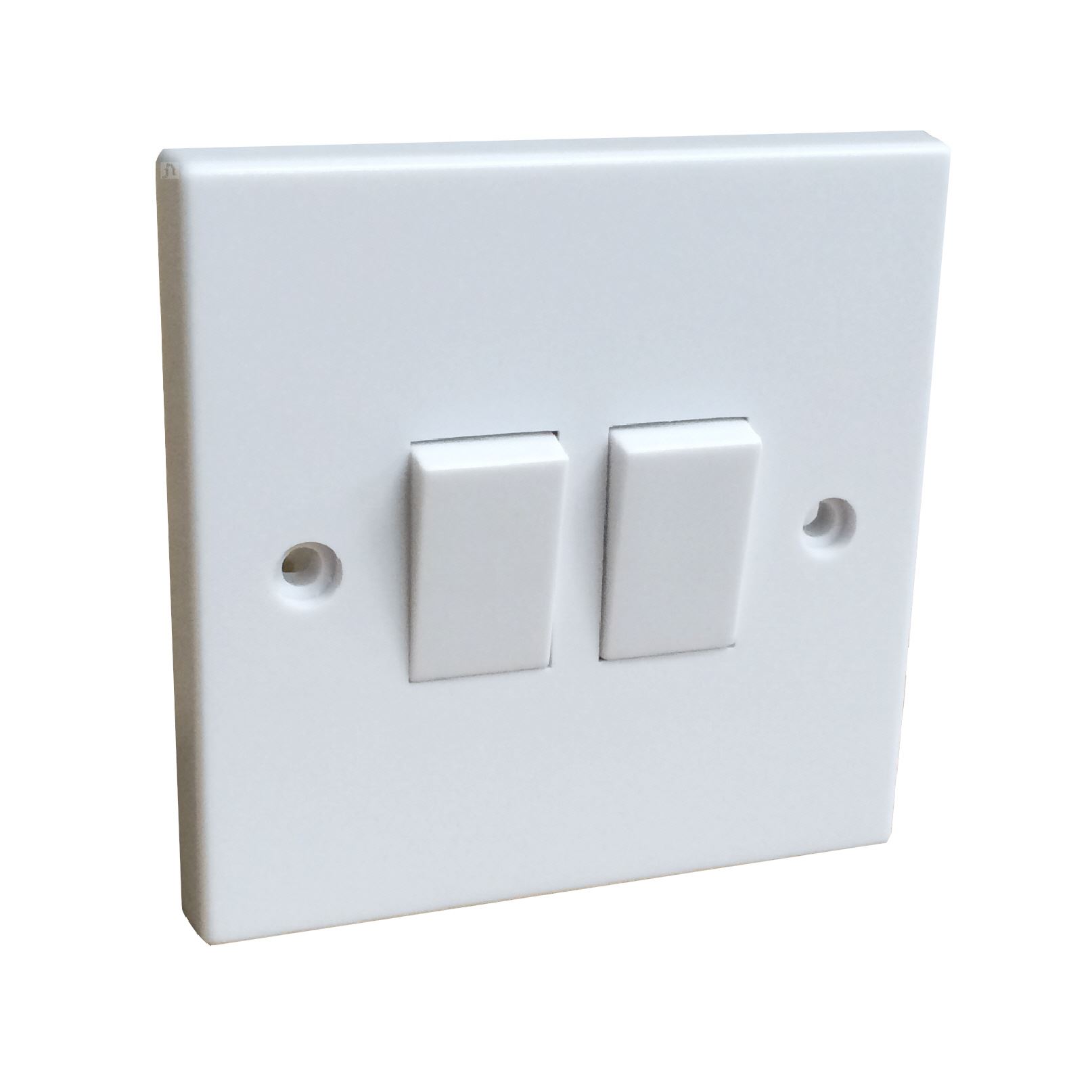 White Electrical Wall Sockets, Switches & Cooker Spurs. Square Edge ...