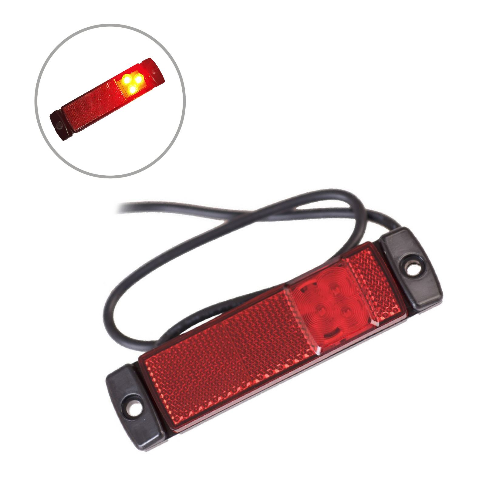 Amber, Red & Clear Marker Lights and Reflector 12/24v for HGV Trucks ...