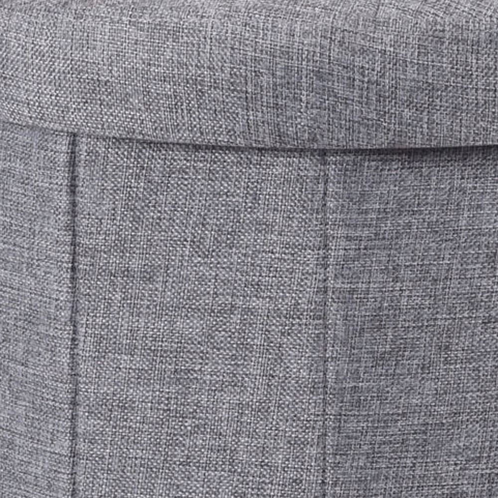 Round Fabric Pouffe Footstool With Storage | Ottoman Storage Box | eBay UK