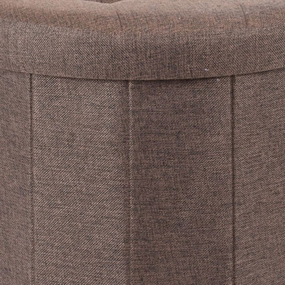 Round Fabric Pouffe Footstool With Storage | Ottoman Storage Box | eBay UK