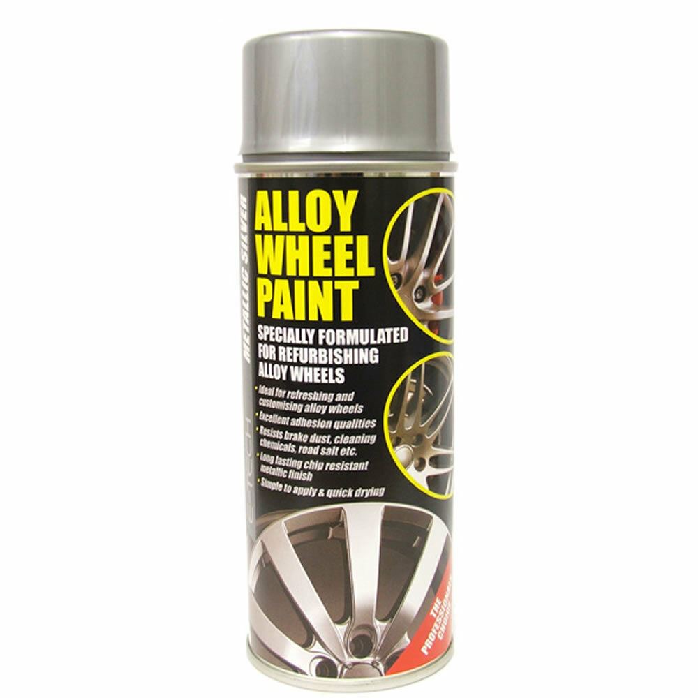 2X E-TECH Car Alloy Wheel Spray Paint METALLIC SILVER 400ML Can Chip ...