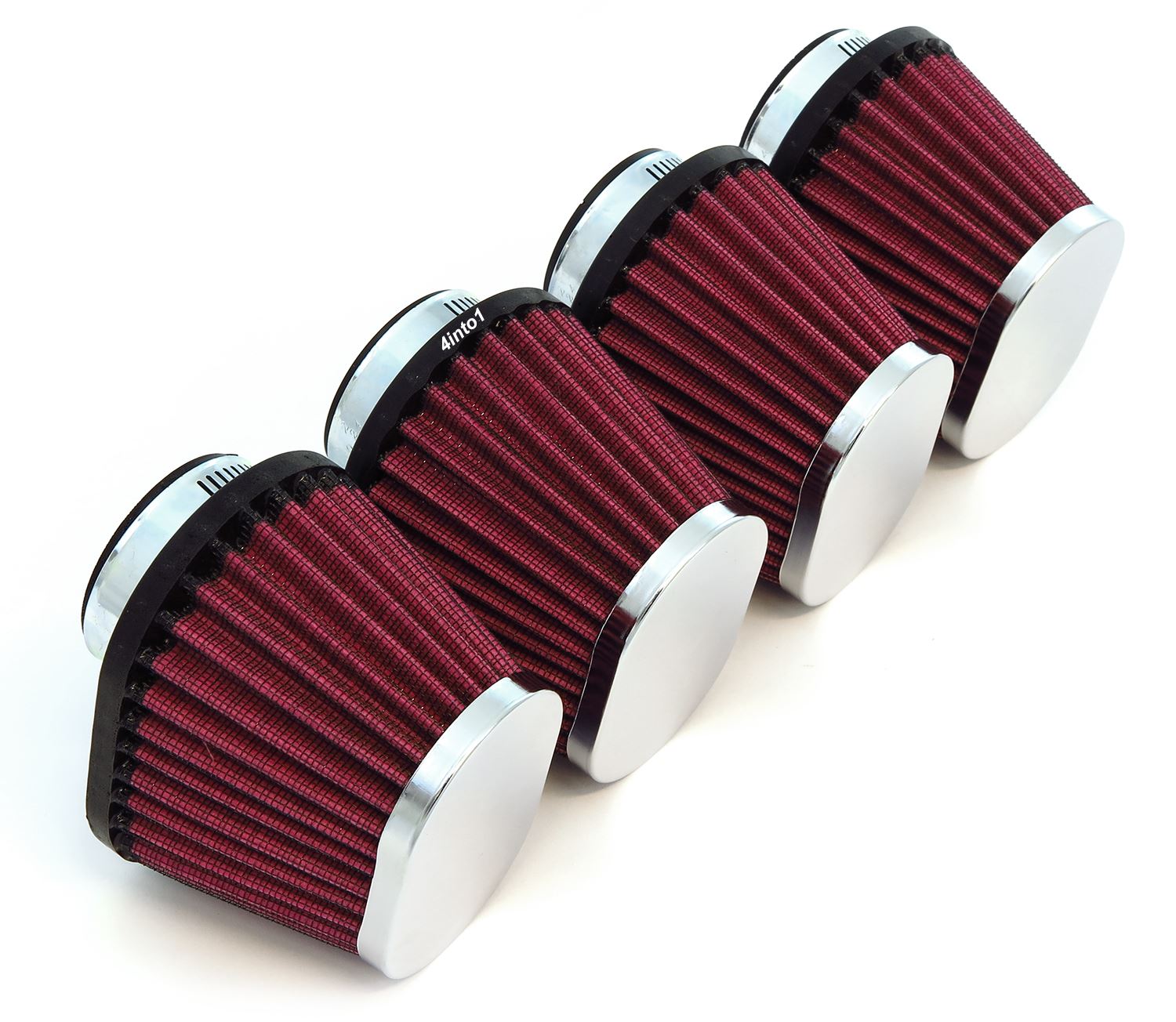 Set of 4 Chrome Performance Oval Pod Filters - 39mm - Honda CB750 ...
