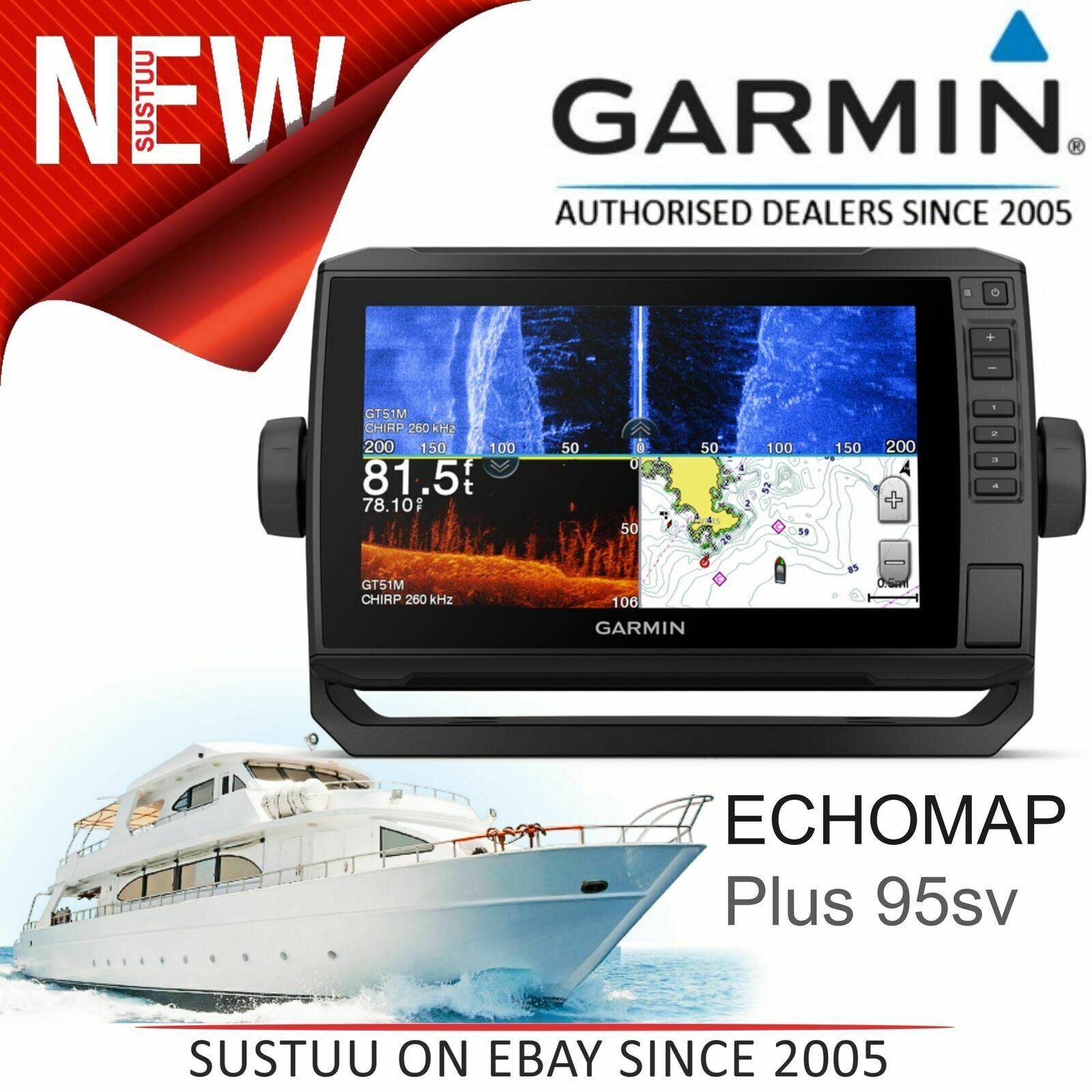 Garmin Echomap Plus 95sv│9 Gps Chartplotter Chirp Sonar Uk Ireland