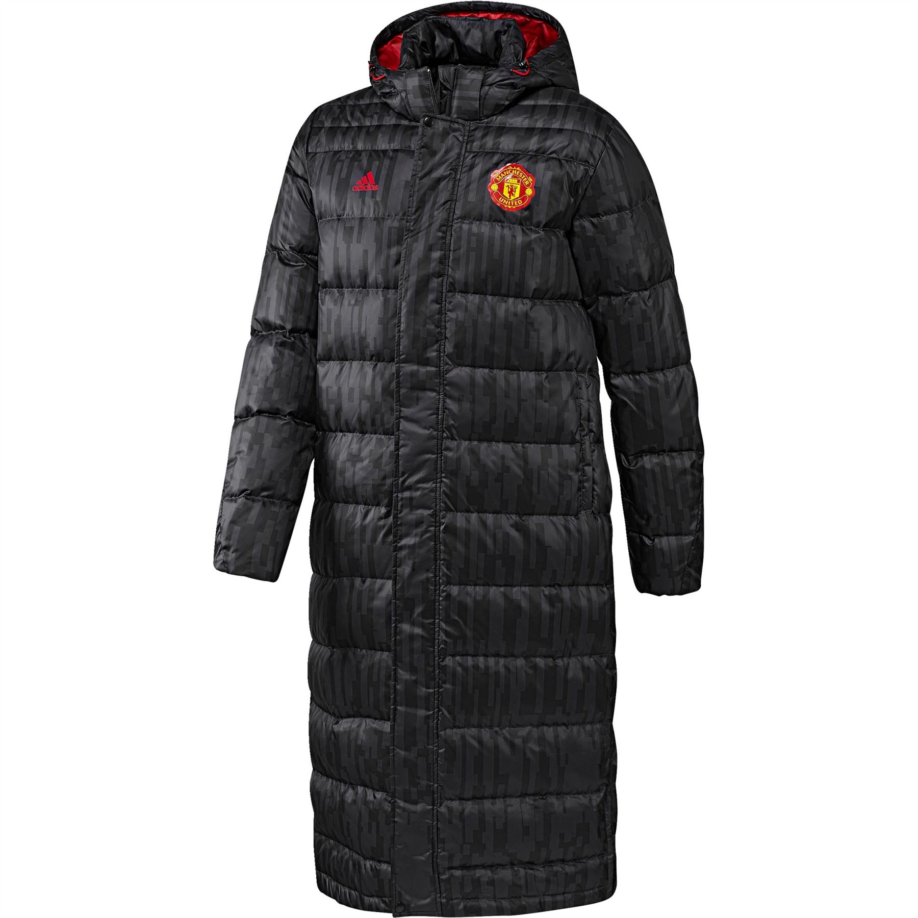 adidas Mens Gents Football Soccer Manchester United Longer Down Jacket ...