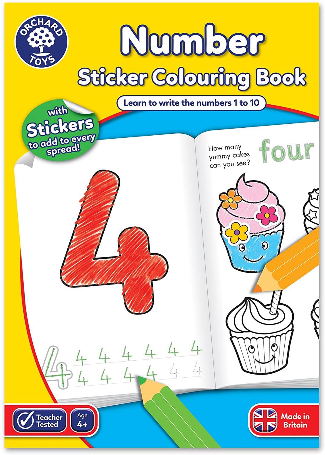 Orchard Toys 1-20 Sticker Colouring Book Early Learning 4 for sale ...