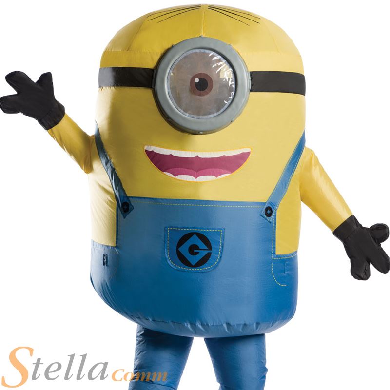 Adult Inflatable Minion Stuart Costume Despicable Me Fancy Dress Outfit ...