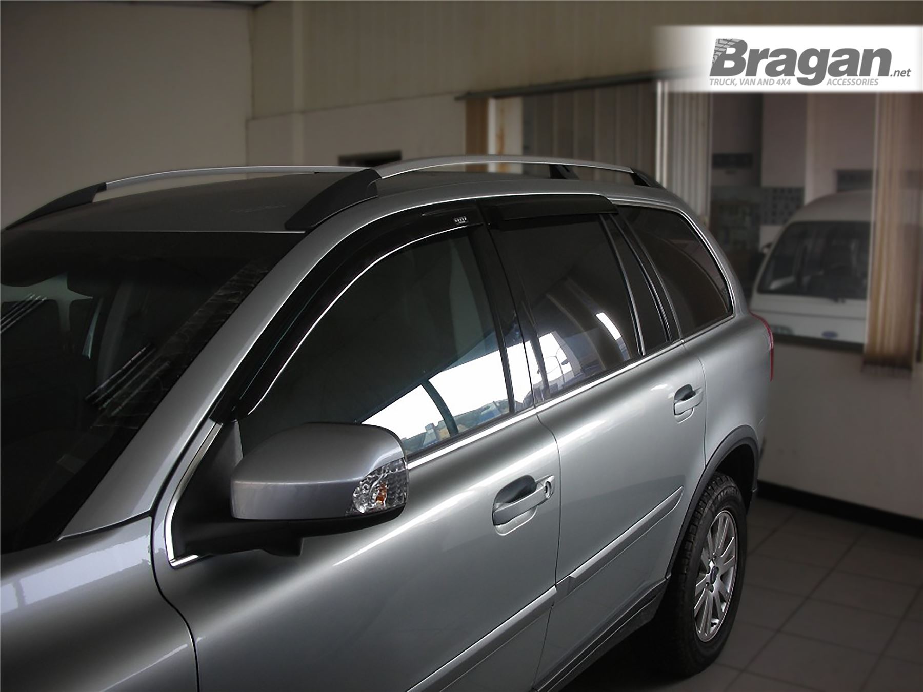 To Fit 2002 - 2015 Volvo XC90 Smoke Tinted Window Wind Rain Deflectors ...