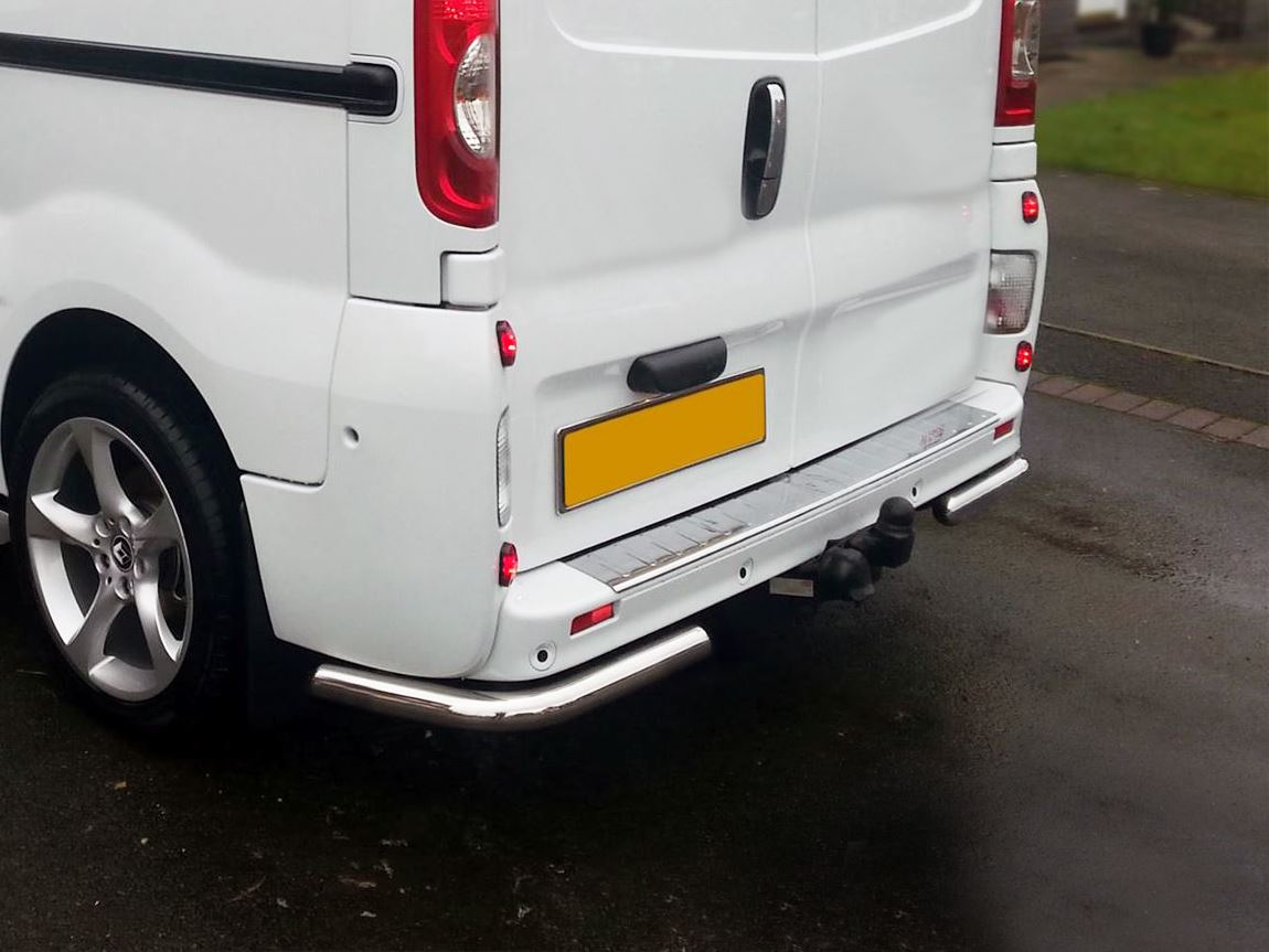 To Fit 02 - 14 Renault Trafic Stainless Steel Rear Corner Back Nudge ...