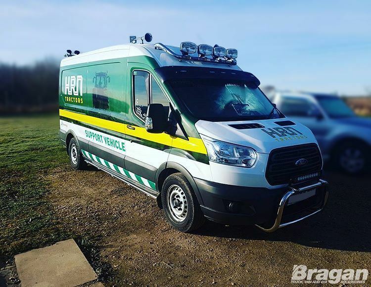 To Fit 14+ Ford Transit MK8 Chrome Front Medium High Roof Light Bar Top ...